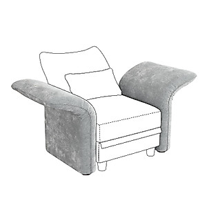 LLappuil 1 Pair of Module Armrest for Sectional Sofa Couch with Adjustable Angle, Interchangeable to Backrest, Chenille, Grey
