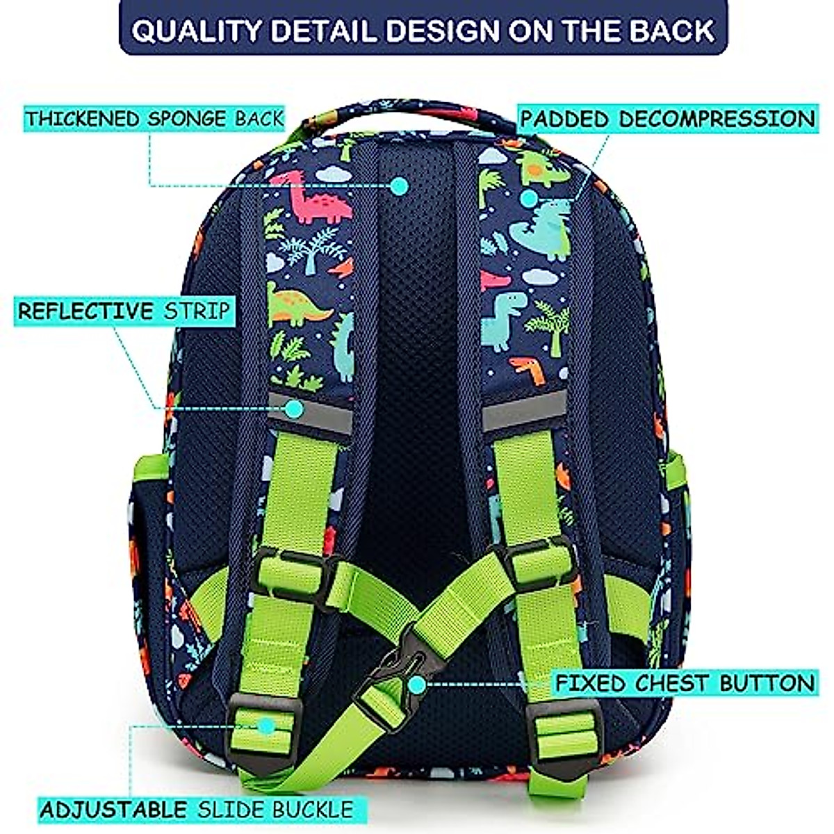 SunForMorning Toddler Backpack for Girls and Boys Children Kindergarten Preschool Bag Kids School Backpack with Chest Strap, Dinosaurs