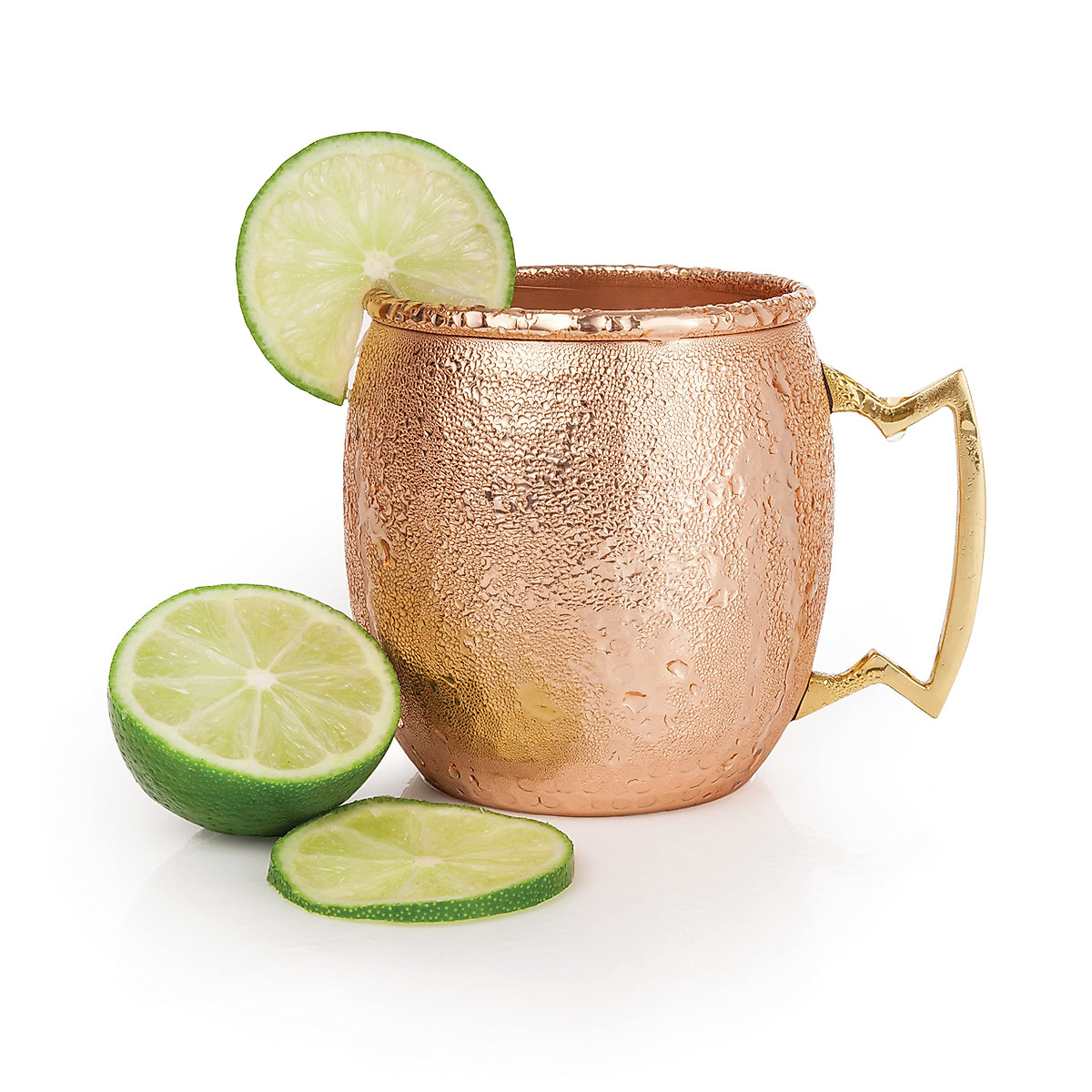 Twine Hammered Copper Moscow Mule Mug, Copper Cups for Moscow Mules, Copper Bar Cart Accessories, 16 oz