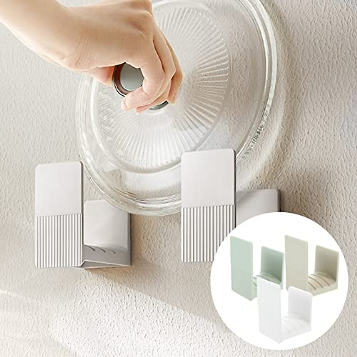 UPKOCH Pot Lid Stand 3pcs Pot Lid Holder Organizer Plastic Wall Mount Pan Cover Organizer Multifunction Kitchen Countertop Storage Rack for Spoons Cutting Board Pot Lid Organizer