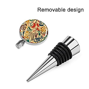 Retro Musical Instrument Wine Bottle Stoppers Reusable Plug Wine Saver Corks for Beverage Holiday Party Kitchen Decorative