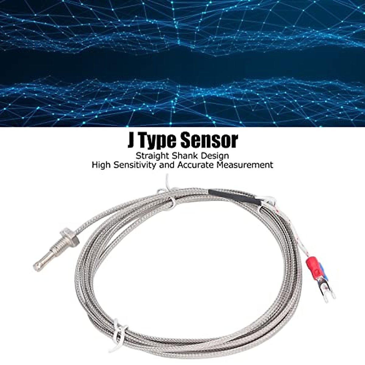 Screw Probe Temperature Sensor J Type Thermocouple 2 Meters Cable Temperature Range: 0~750℃ WRNJ-M6