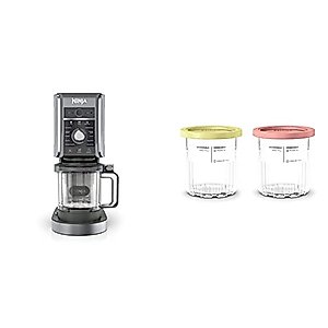 Ninja NC501 CREAMi Deluxe 11-in-1 Ice Cream & Frozen Treat Maker for Ice Cream, Sorbet & Ninja XSKPNTLD2 Pints 2 Pack, Compatible with NC500 Series Creami