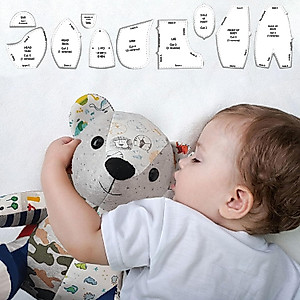 10 PCS Memory Bear Template Ruler Set with Instructions - Memory Bear Sewing Patterns Template, PC Material Quilting Template Cutting Set (10 inch)