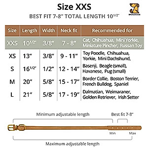 BRONZEDOG Rolled Leather Dog Collar with QR ID Dog Tag Durable Round Personalized Collars Small Medium Large Dogs Puppy Cat (7-8 Inch, Light Brown)