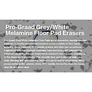 Pro-Graad 13” 330mm Grey/White Melamine Eraser Floor Pad, 68482, 5 Pack