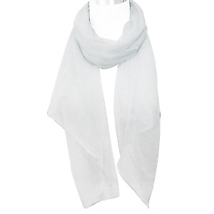 Wrapables Solid Color 100% Silk Long Scarf, White,One Size