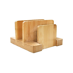 ZEESOON Turtle Rack Cutting Board Organizer 3 Slots Kitchen Pantry Wooden Rack Cabinet Organizer for Cutting Board, Dish, Bakeware, Plate, Pot Lid, Cook Books, Book Stand Holder