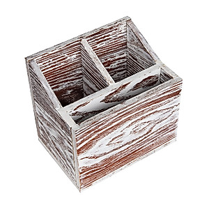 Mind Reader Tabletop, Rustic Style Supply Sorter, Brown Utensil Holder, One Size