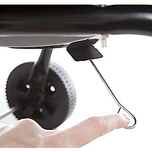 Fire Sense 01471 Fire Pit Bessemer Rolling Patio Fireplace Wooden Bonfire Porcelain Enamel Wood Burning with Wheels & Handle Grip for Outdoor Entertaining - Black & Silver - 28"