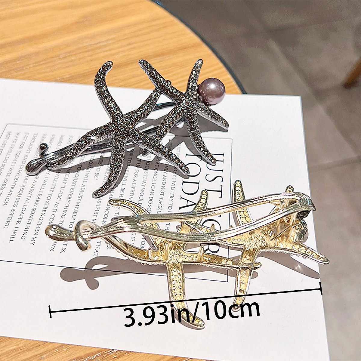 4 PCS Starfish Hair Claws Clips for Women French Hair Clip Style Pearl Rhinestone Twist Banana Hairpins Minimalist Hair Pins Bridal Hair Accessories