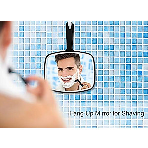 OMIRO Hand Mirror, Black Handheld Mirror with Handle, 6.3" W x 9.6" L