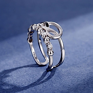 Women's Wedding Rings Personalized Sterling Silver Rings 925 Wedding Proposal Rings Engagement Gifts (Color : Silver, Size : 7)