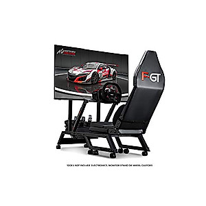 Next Level Racing F-GT Racing Simulator Cockpit. Formula and GT racing simulator cockpit compatible with Thrustmaster, Fanatec, Moza Racing on PC, Xbox and PS