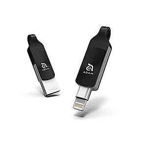ADAM iKlips DUO+ ADM-DP256BK iPhone Compatible, Lightning USB Memory, 256GB, Black, MFi Certified, Authentic Product, Amazon.co.jp Exclusive
