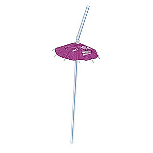 Unique Hawaiian Umbrella Straws, 9.5", Assorted Colors