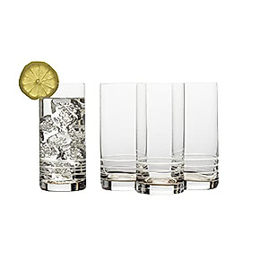 Mikasa Cal Ombre Highball Tumbler Cups, Set of 4, 17-Ounce, Gray