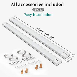 Led Shop Lights for Garage 4 Foot with Plug Led Ceiling Light 36W 4Ft 2 Pack 5000K Super Bright Wall Lights IP66 Waterproof Led Light for Garage, Workbench, Hallway, Closet