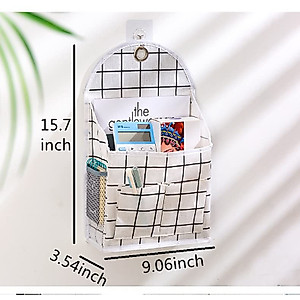 ZRSYH Wall Hanging Storage Bag Large Capacity Home Organizer Small Cloth Bag Behind The Door Hanging Shoe Rack Organizer Office Supplies,White Grid
