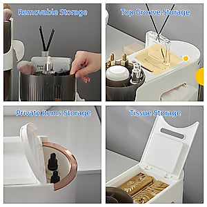 MOSAMNI 2-Tiers Slim Bathroom Storage, Waterproof Narrow Bathroom Floor Cabinet, Movable Bathroom Storage Organizer with Drawers for Small Spaces, Bathroom, Kitchen, Bedroom - Out of The Box