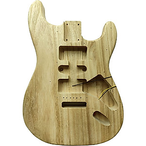 DIY Electric Guitar Kits Strat Style Beginner Kits 6 String Right Handed with Paulownia Wood Body Maple Neck Rosewood Fingerboard Chrome Hardware Build Your Own Guitar.