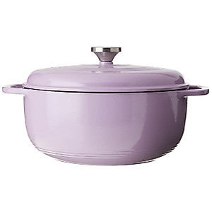 Lodge Enameled Dutch Oven, 6 Qt, Lilac & Enameled Cast Iron and Stoneware Care Kit, 12 oz