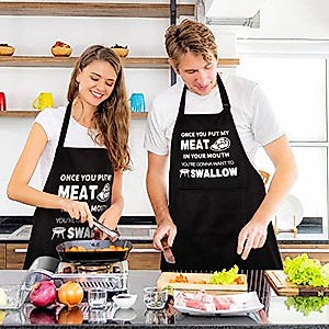 GLHMOGM Funny BBQ Cooking Bib 2 Pockets Gift Father Husband Chef Apron, Black, One Size