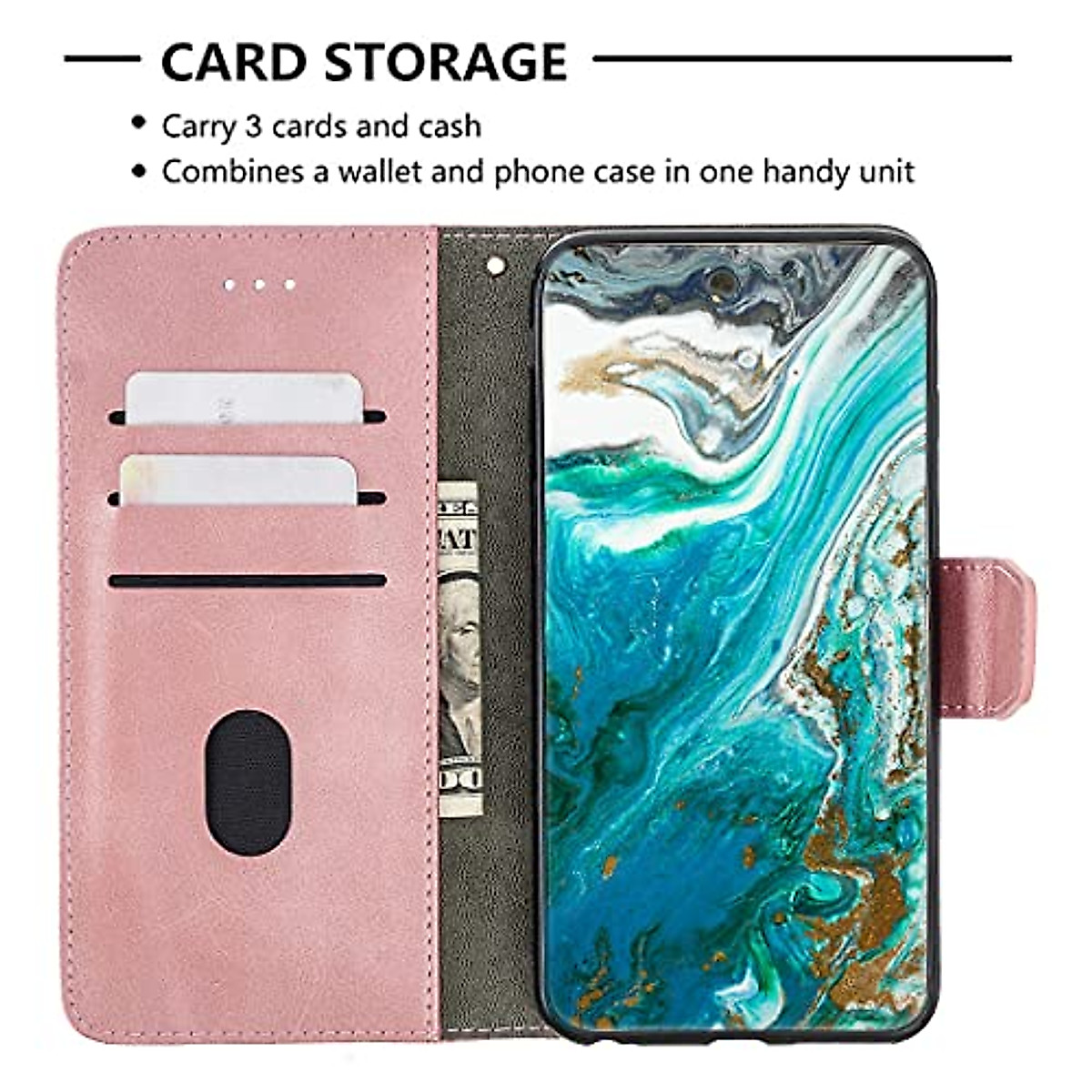 DIWOR Flip Stand Case Compatible for Vivo Iqoo Z5 Phone Case Cover PU Leather Kickstand Magnetic Wallet Case BF439-FEN