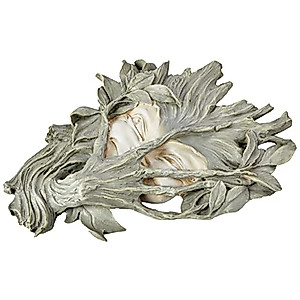 Design Toscano Bashful Wood Sprite Tree Face Mystic Decor Wall Sculpture, 9" Wx5 Dx13 H, Two Tone Stone