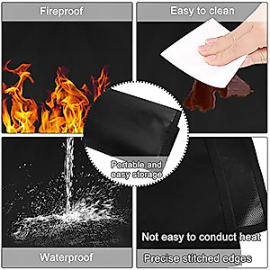 Fireproof Fireplace Mat,47×24Inch Half Round Fireplace Mat Fire Resistant Mat 3-Layer Fiberglass Fireproof Mat Fireplace Rug Hearth Pad with Flame-Retardant Fiberglass for Wood Stove