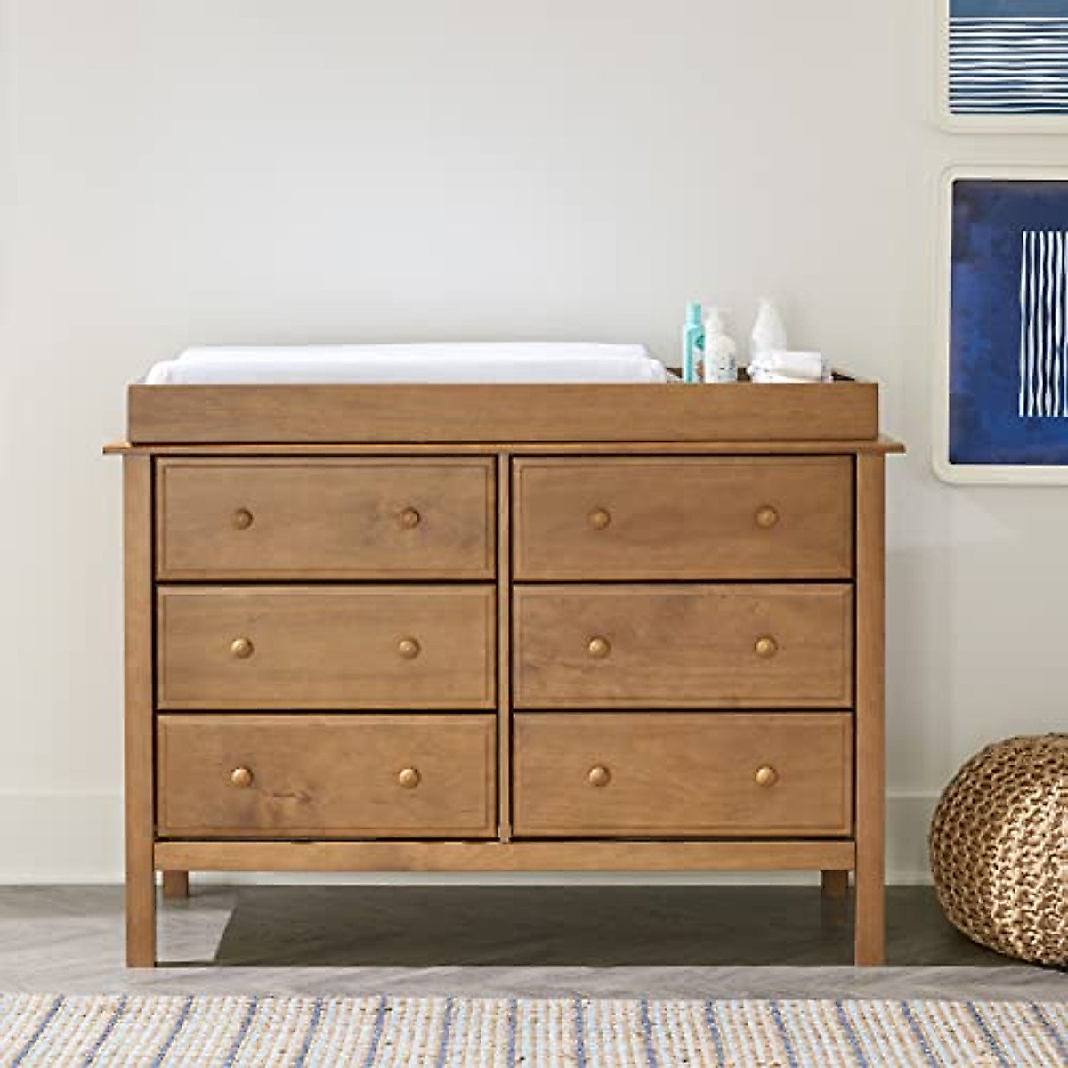 Davinci Jayden 6-Drawer Double Wide Dresser in Chestnut, Greenguard Gold Certified
