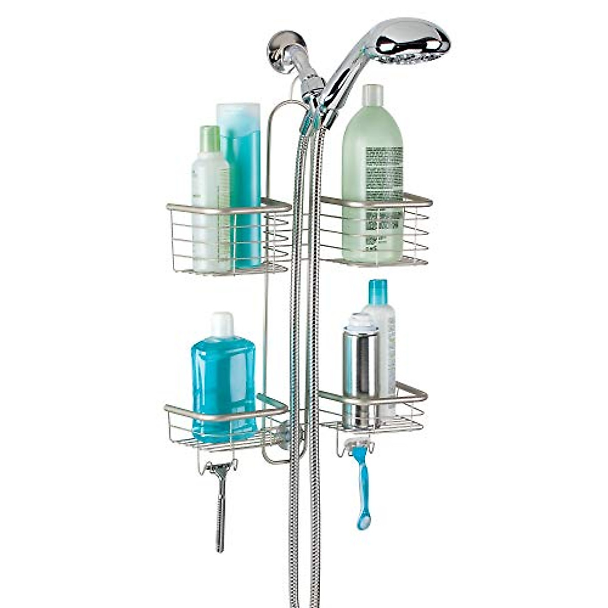 InterDesign Forma Hanging Shower Caddy – Bathroom Storage Shelves for Shampoo, Conditioner and Soap, Bronze