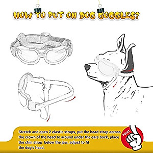 Enjoying Small Dog Sunglasses Dog Goggles Small Breed for UV Protection Snow-Proof Windproof Goggles with Flexible Straps for Puppy Cat - Blue