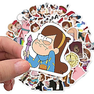 Funny Cartoon Stickers for Travel Case, | 50 PCS | Vinyl Waterproof Stickers for Teen Kid Laptop,Skateboard,Water Bottles,Computer,Phone,Luggage (Gravity Falls)