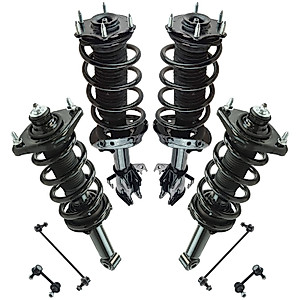 TRQ Front and Rear Suspension Kit Complete Strut & Coil Spring Assembly Shock & Spring Strut Assembly Sway Bar Stabilizer Link Compatible with 2012-2014 Honda CR-V