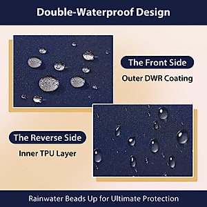 WEOAVRY Outdoor Deep Seat Cushions,24 x 24, Waterproof & Fade Resistant Patio Cushions for Outdoor Furniture, Deep Seat & Back Cushion with Secure Ties and Removable Cover, Blue