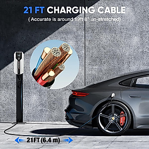 EV101 Portable EV Charger Level 1+2, 8/10/13/16 Amp Adjustable Electric Car Charger, 110V-240V 3.5KW 20 ft Plug-in Hybrid EV Charger