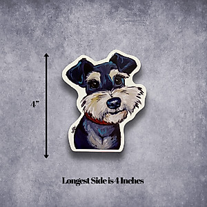 Two Schnauzer Stickers, Cute Schnauzer Vinyl Sticker, Schnauzer Sticker for Car or Laptop