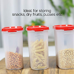 Tupperware Plastic Dry Storage Containers - 1.7 L, 4 Pieces, Multicolored