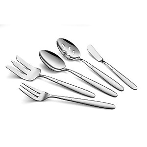 Bruntmor, CRUX Sterling Quality Silverware Royal 45 Piece Flatware Cutlery Set, 18/10 Stainless Steel, Service for 8 100% Rust Proof (45 Piece)