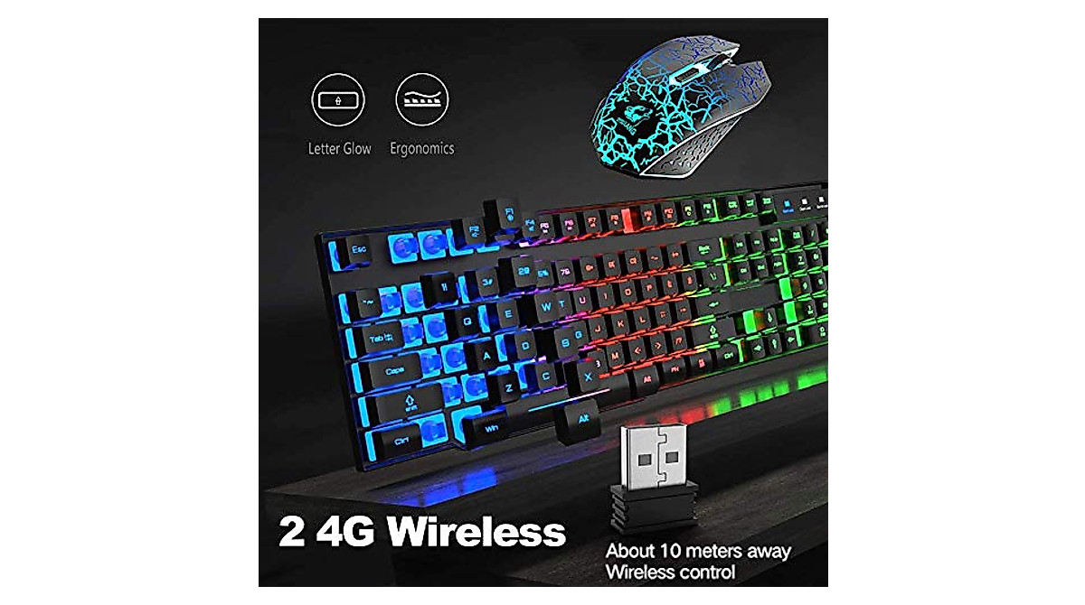 Wireless Gaming Keyboard & Mouse with LED Backlight