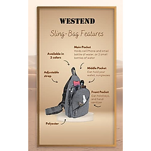 WESTEND Crossbody Polyester Sling Bag Backpack with Adjustable Strap