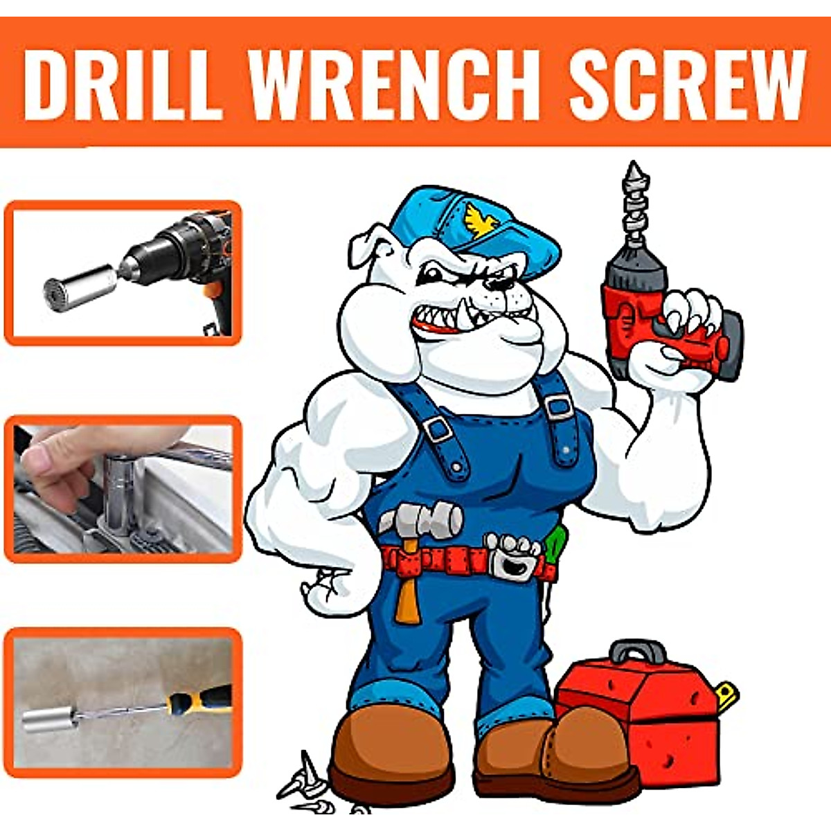 Universal Socket Tools Stocking Stuffers for Men Under 10 Dollars Gadgets Grip Power Drill for Car Ratchet Socket Set Wrench Cool Stuff Valtentines Gift for Husband Gifts Sets for Him Dad (7-19mm)