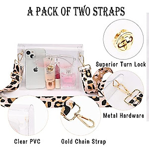 WEDDINGHELPER Clear Bag Stadium Approved: Clear Purse Clear Crossbody Bag Transparent Purse For Concerts, Festivals, Sports Events (A-1(Gold))