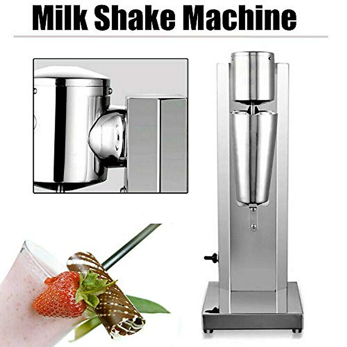 Electric Milk Shaker Maker 180W Stainless Steel Electric Drink Mixer Shake Machine Smoothie Milk Ice Cream Blender with 650ML Cup 110V
