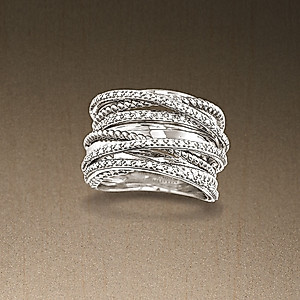 Ross-Simons 0.25 ct. t.w. Diamond Highway Ring in Sterling Silver. Size 10