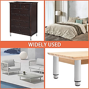 BokWin 2 Pcs Bed Center Support Leg,7.08 Inch-13 Inch Bed Frame Feet Replacement,Adjustable Bed Frame Legs for Bed Sofa Cabinet Furniture Frame(White)