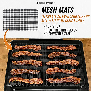 Reusable Mats for Ninja Sizzle Indoor Grill & Griddle GR101, Accessories for Indoor Electric Griddle with Lid for Cooking and Grilling, Non-Stick Electric Appliances Accessory Set by INFRAOVENS