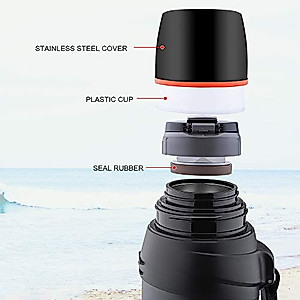 OKADI 85oz Large Coffee Thermoses for Travel - Insulated Water Jug Classic Vacuum Bottle with Plastic Cup - Stainless Steel Thermos for Hiking Fishing