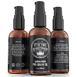Pre Shave Oil for Men - Best Shaving Oil with Sandalwood for Safety Razor, Straight Razor - For the Smoothest, Irritation Free Shave